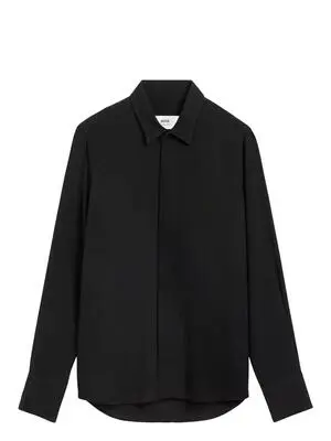 Ami Virgin Wool-blend Shirt - Black
