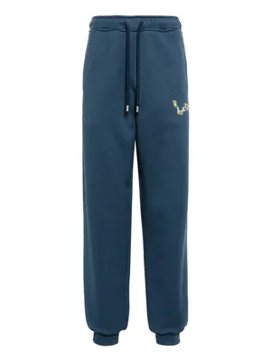 LANVIN Logo-print Cotton Track Pants - Blue