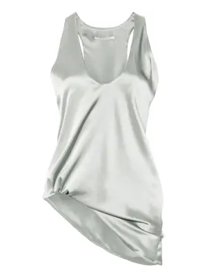 REV Asymmetric Satin Tank Top - Grey