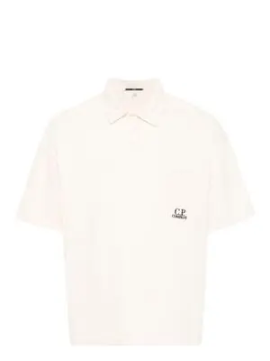 C.P. COMPANY Embroidered-logo Cotton Polo Shirt - Neutrals