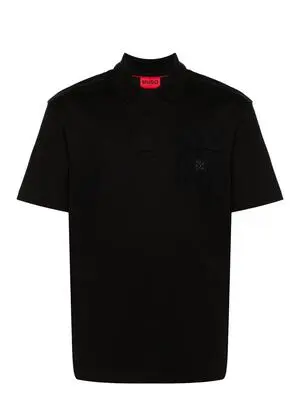 Hugo Appliqué-logo Cotton Polo Shirt - Black
