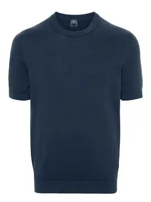 Fedeli Fine-knit T-shirt - Blue