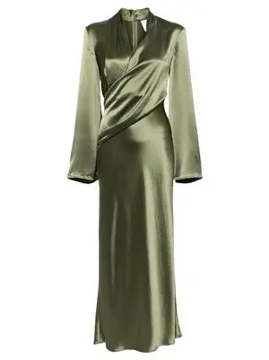 Acler Picadilly Satin Midi Dress - Green