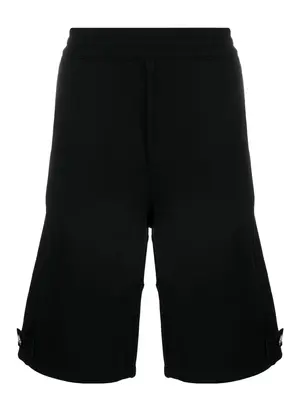 Alexander McQueen Logo-plaque Cotton Shorts - Black