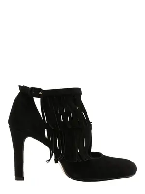 STUDIO CHOFAKIAN Jean 75mm Fringe Pumps - Black