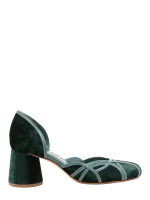 STUDIO CHOFAKIAN 55mm Albert Velvet Pumps - Green