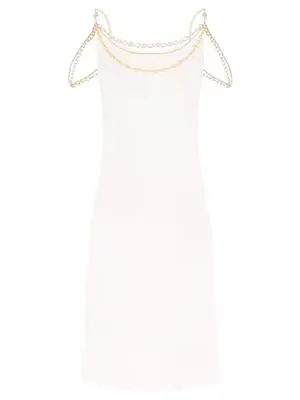 Rabanne Chain-straps Silk Midi Dress - White