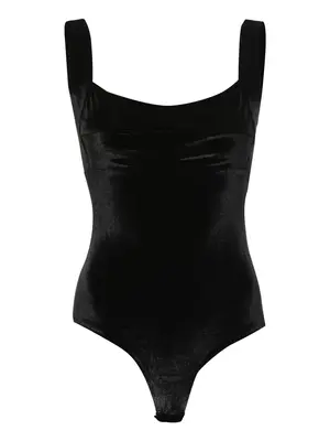 ATU BODY COUTURE Square-neck Velvet Bodysuit - Black