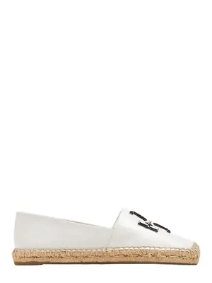 Tory Burch Tory Burch Double T Leather Espadrilles White