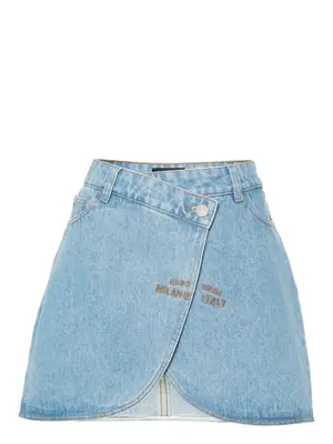 Gcds Logo Embroidered Mini Skirt - Blue