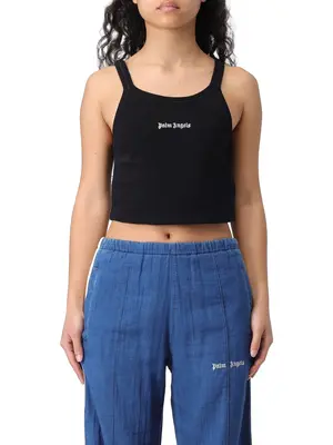 Palm Angels Cropped Tank Top - Black