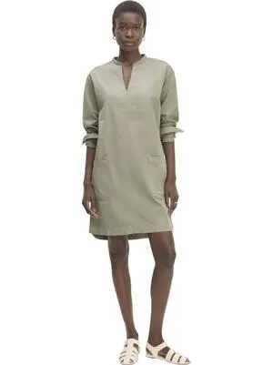 Everlane Long-sleeve Utility Mini Dress - Sage Green