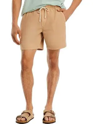 Marine Layer Saturday Cotton Blend 6" Shorts - Khaki