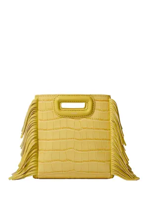 Maje Maje M Fringe Leather Mini Bag Yellow