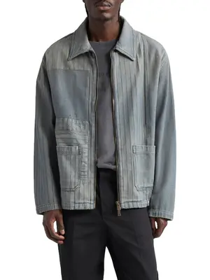 GOLDEN GOOSE Journey Zip Denim Jacket - Grey