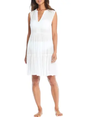 BLEU BY ROD BEATTIE Sleeveless A-line Dress - White