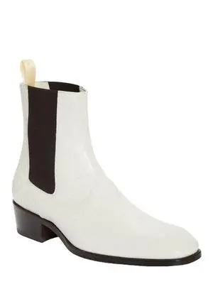TOM FORD Bailey Croc-embossed Chelsea Boots - Porcelain