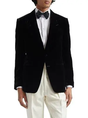 TOM FORD Shelton Fluid Velvet Cocktail Jacket - Black