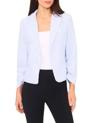 Halogen Halogen(r) Raw Hem Crop Blazer Placid Blue