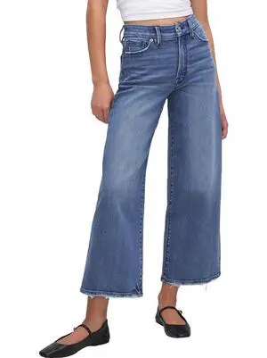 Good American Good Waist Crop Palazzo Jeans - Indigo338