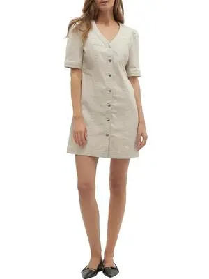 Vero Moda Wild Gena Denim Minidress - Pumice Stone