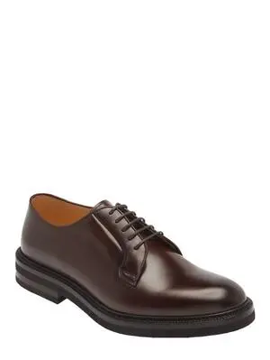 Brunello Cucinelli Leather Derby - C8033 Castagno