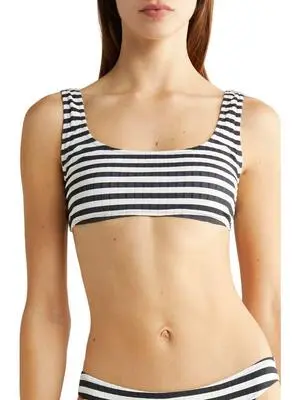 Solid & Striped The Elle Bikini Top - Blackout X Marshmallow