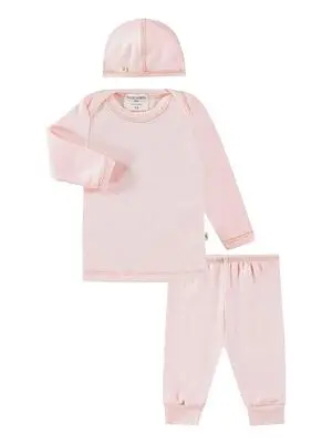 PAIGELAUREN Rib Long Sleeve Top Set - Pink
