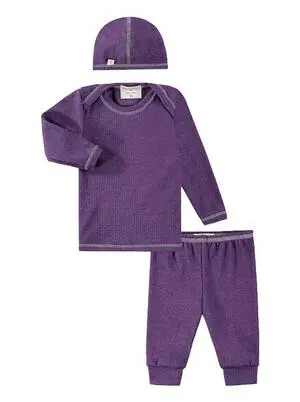PAIGELAUREN Rib Long Sleeve Top Set - Purple