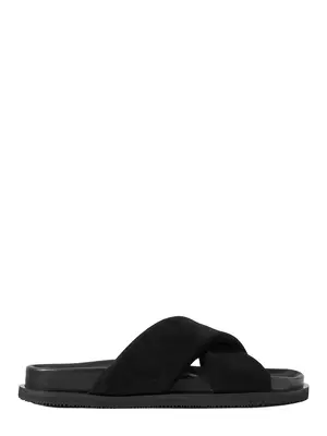 Mr P. Tom Padded Suede Sandals - Black