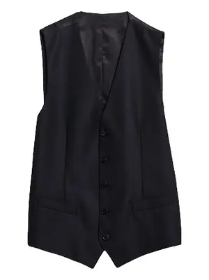 Dolce & Gabbana Tailored Vest In Virgin Wool And Silk - Blue