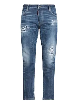 Dsquared2 Straight Leg Jeans With Distressed Detail - Blue