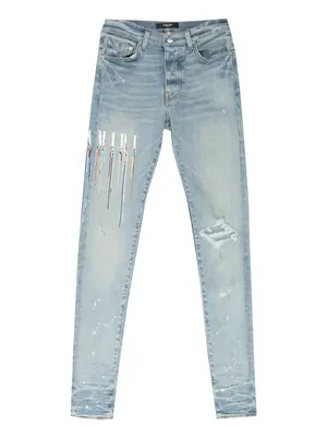 Amiri Paint Drip Logo Jean - Blue