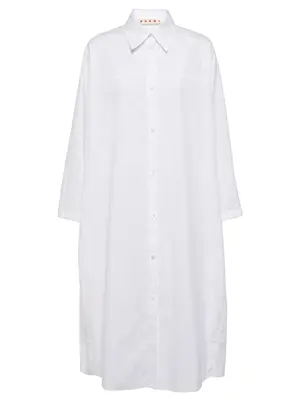 Marni Cotton Poplin Shirt Dress - White