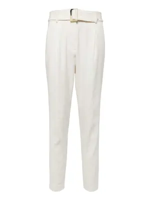 Veronica Beard High-rise Tapered Linen-blend Pants - Neutrals