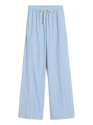 Madewell Pinstriped Wide-leg Pants - Tomato Pinstripe