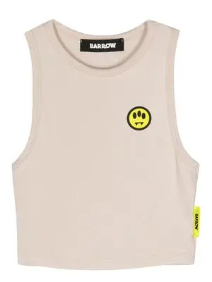 BARROW Rubberised-logo Tank Top - Neutrals