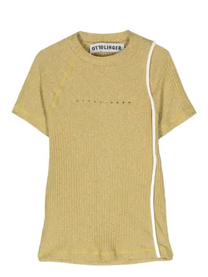 Ottolinger Logo-print Lurex Top - Gold