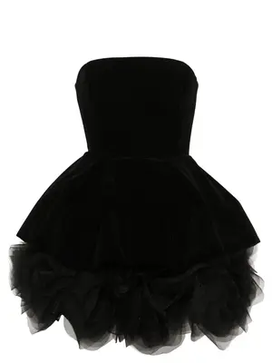 ANA RADU Strapless Velvet Mini Dress - Black