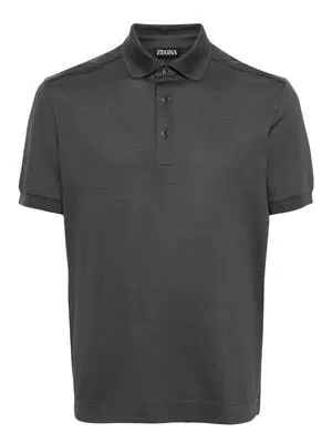 Zegna Piqué Cotton-blend Polo Shirt - Grey