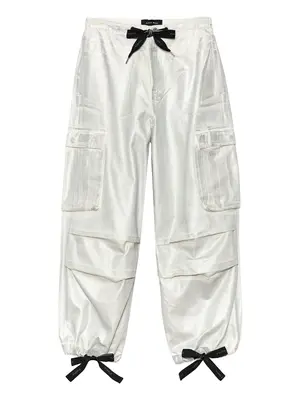 PURPLE BRAND Metallic Cargo Trousers - Silver