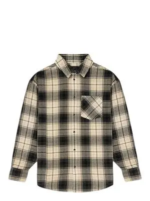 PURPLE BRAND Wordmark Plaid Western Shirt - Brown