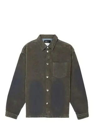 PURPLE BRAND Faded Denim Shirt - Green