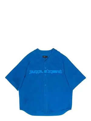 PURPLE BRAND Logo-print Cotton Shirt - Blue