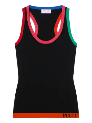 Emilio Pucci Colour-block Knitted Tank Top - Black