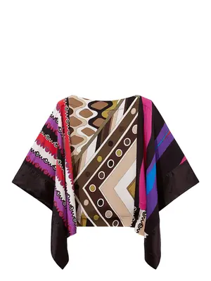 Emilio Pucci PUCCI Patchwork-Print Kaftan Top Green