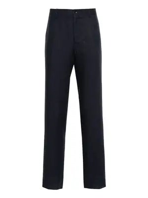 Etro Pressed-crease Linen Trousers - Blue