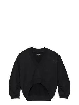 PURPLE BRAND Asymmetric Cropped Sweatshirt - Black