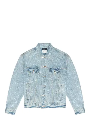 PURPLE BRAND Crystal Embellished Denim Jacket - Blue