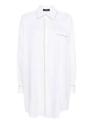 Fabiana Filippi Contrast-trim Linen Shirt - Neutrals